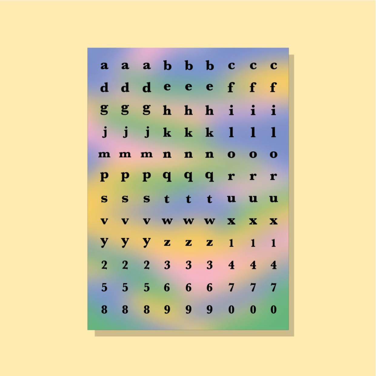 Rainbow alphabet sticker